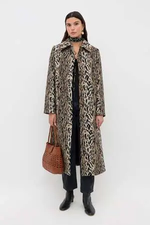 Rixo Milly Bohemia Leopard Leopard Coat Regular - Brown