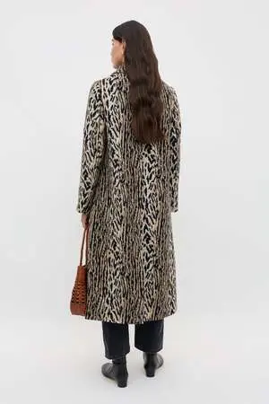 Rixo Bohemia Leopard Print Mid-length Coat