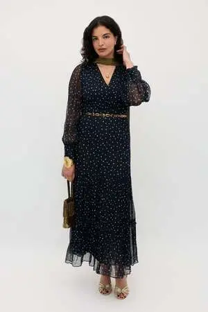 Rixo Elsie Starry Night Viscose Midi Dress