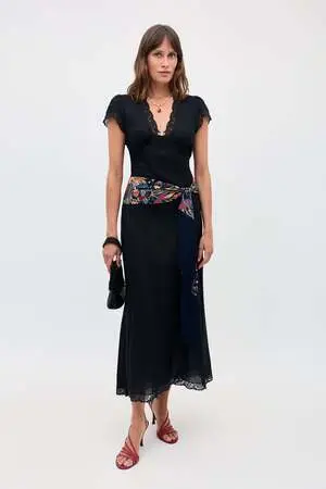 Rixo Clarice Midi Dress - Black