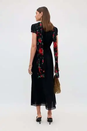 Rixo Clarice Midi Dress - Black