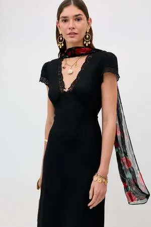 Rixo Clarice Midi Dress - Black