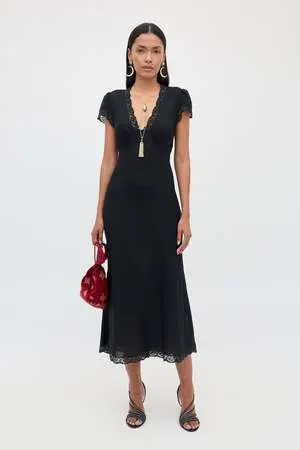 Rixo Clarice Midi Dress - Black