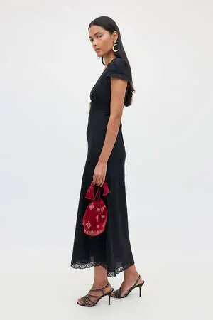 Rixo Clarice Midi Dress - Black