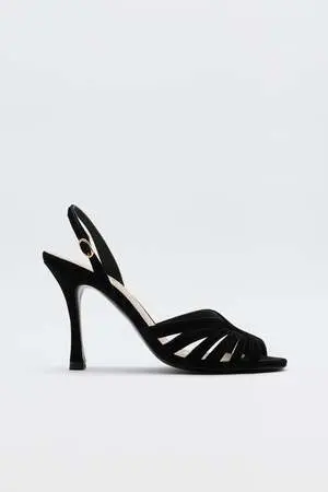 Rixo Mavi Leather Sandals - Black