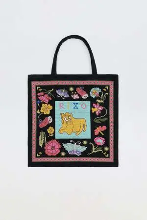 Rixo Lili Leo Embroidered Tote