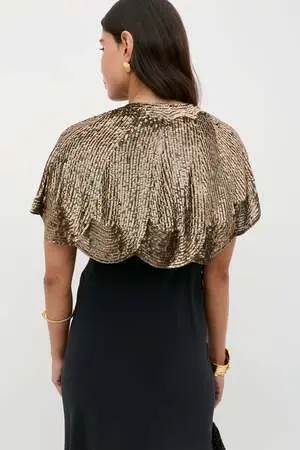 Rixo Evienne Art Deco Embellished Cape