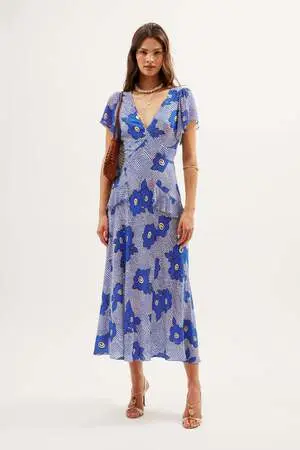 Rixo Evie Milos Floral Regular - Blue