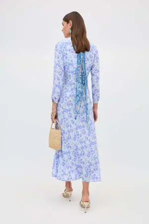 Rixo Katie Dress In Tulip Fields Cornflower Print