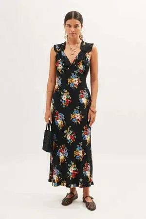 Rixo Chessie Darcie Floral Regular - Black