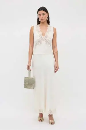Rixo Matilde Slip Skirt - Ivory