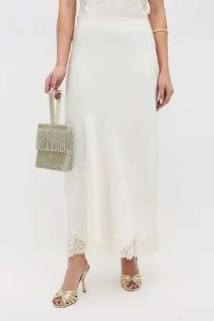 Rixo Matilde Slip Skirt - Ivory