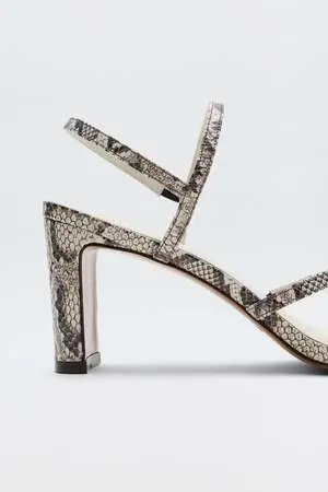 Rixo Ciervo Snakeskin Leather Sandals - Brown