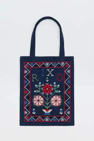 Rixo Noora Terra Cross Stich Embroidery Regular - Navy