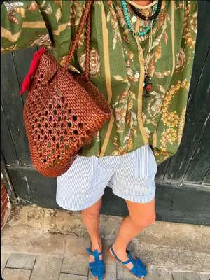 Rixo Lucine Leather Bag - Brown