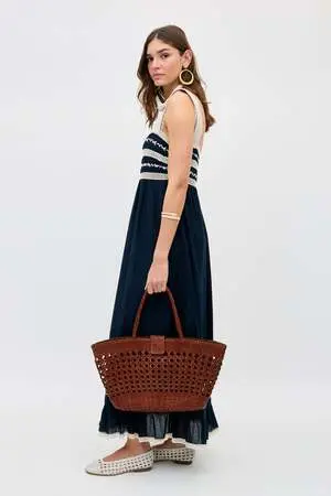 Rixo Lucine Leather Bag - Brown