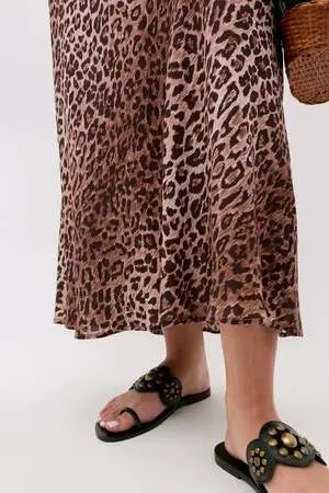 Rixo Kelly Leopard Skirt - Brown