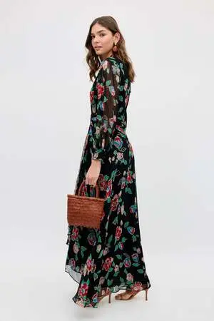Rixo Meera Kimmie Floral Dress - Grey
