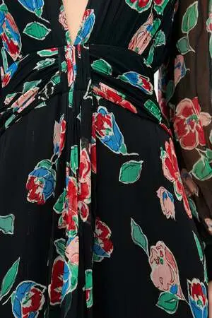 Rixo Meera Kimmie Floral Dress - Grey