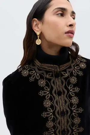 Rixo Denver Soutache Velvet Jacket Regular