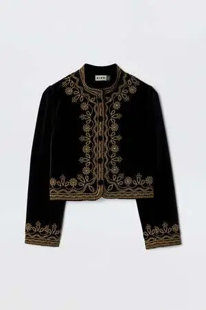 Rixo Denver Soutache Velvet Jacket Regular