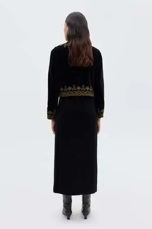 Rixo Denver Soutache Velvet Jacket - Black
