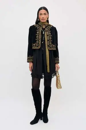 Rixo Denver Soutache Velvet Jacket