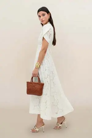 Rixo Novara Midi Dress - Ivory