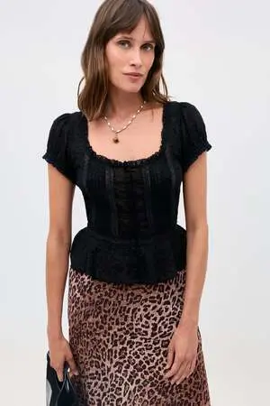 Rixo Sandi Regular Top - Black