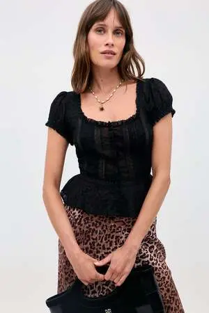 Rixo Sandi Regular Top - Black