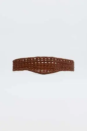 Rixo Roxella Leather Waist Belt - Brown