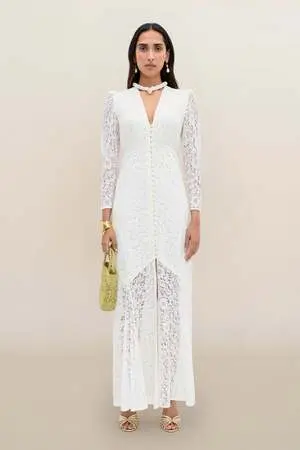 Rixo Fleur Regular Dress - Ivory