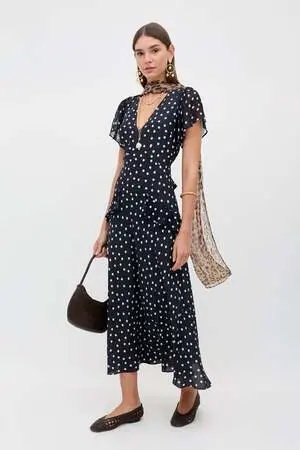 Rixo Evie Bohemia Spot Deep Regular - Navy