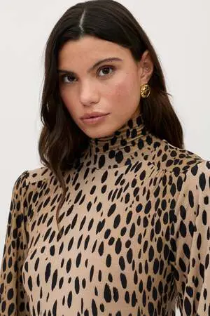 Rixo Suki Antelope Spot Jersey Top