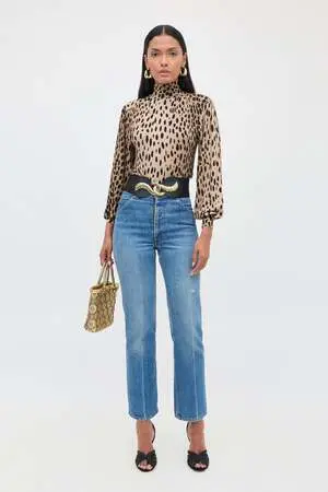 Rixo Suki Antelope Spot Jersey Top