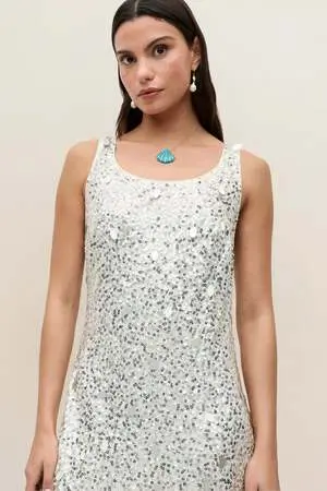 Rixo Bondi Embellished Midi Dress - Ivory