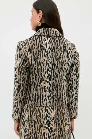 Rixo Leila Bohemia Leopard Print Jacket - Brown