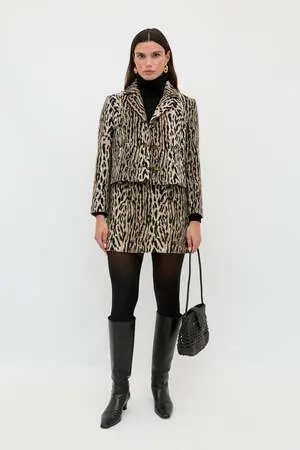 Rixo Leila Bohemia Leopard Print Jacket - Brown