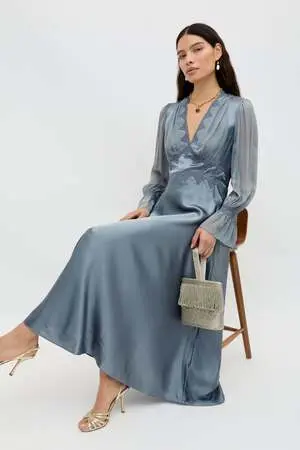Rixo Arlena Stone Dress - Blue