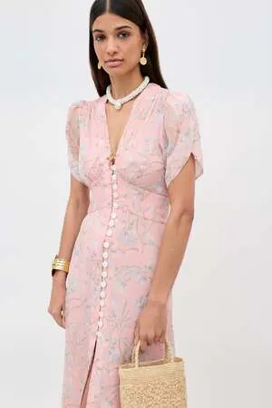 Rixo Novara Floral Midi Dress