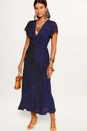 Rixo Florida Mini Polka Dot Regular - Navy