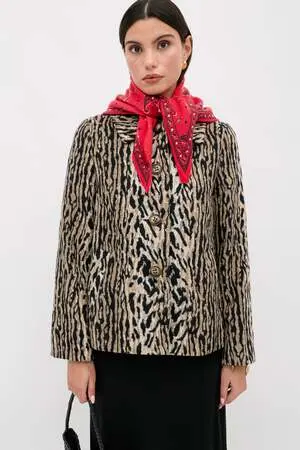 Rixo Tommie Bohemia Leopard Leopard Jacket Regular - Brown