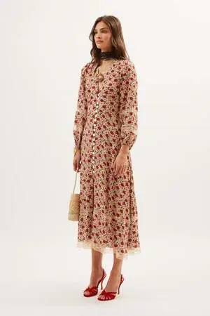 Rixo Floral Long Sleeve Dress