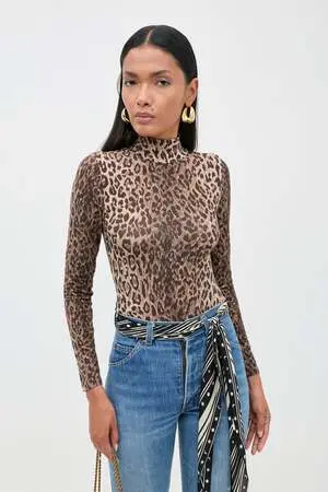Rixo Polo Leopard Bodysuit