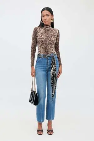 Rixo Polo Leopard Bodysuit