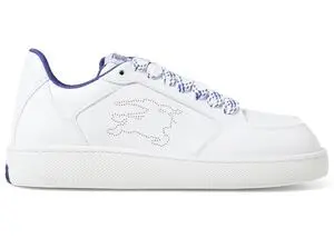 Burberry Leather Ekd Logo Lowtop Sneakersin - White/blue