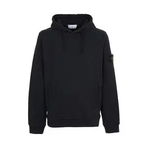 Stone Island Fleece Hood Sweatshirt - Black
