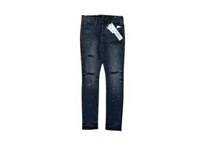 PURPLE BRAND Reflective Paint Repair Jean - Black