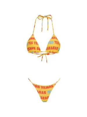 AMIR SLAMA Printed Triangle Bikini - Yellow
