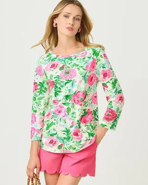 LILLY PULITZER Key West 3/4 Sleeve Top - Multi Poppy Party